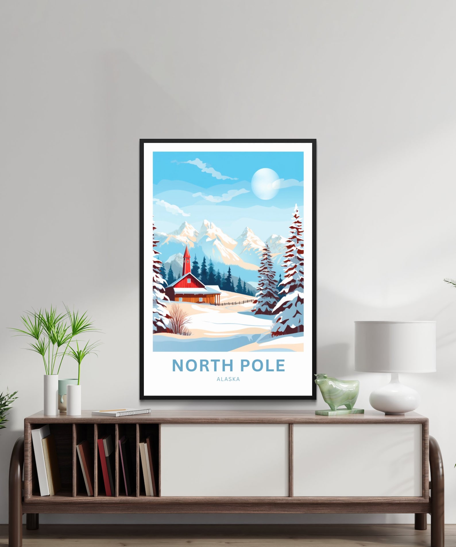 North Pole Travel Print - North Pole Poster, Alaska Wall Art, Framed ...