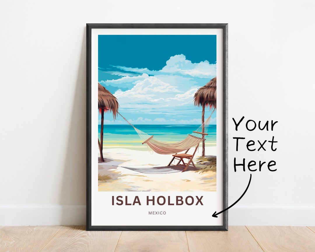 Personalized Isla Holbox Travel Print - Isla Holbox Poster, Mexico Wall ...
