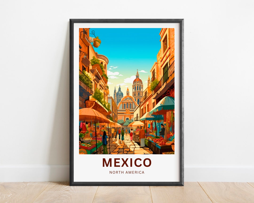 Mexico Travel Print - Mexico Poster, North America Wall Art, Framed ...