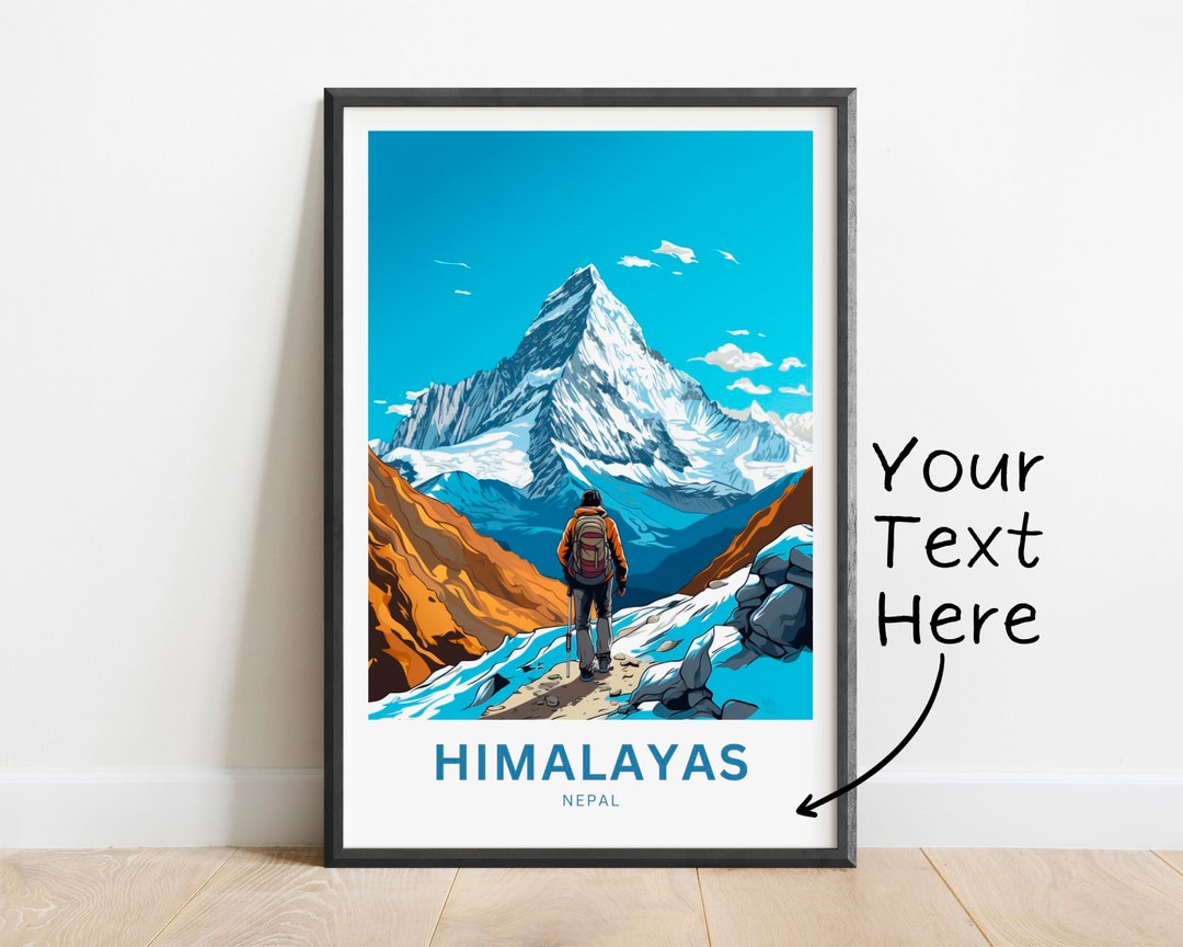 Personalized Himalayas Travel Print - Himalayas Poster, Nepal Wall Art ...