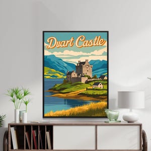 Duart Castle Vintage Travel Poster - Duart Castle Print, Scotland Wall ...