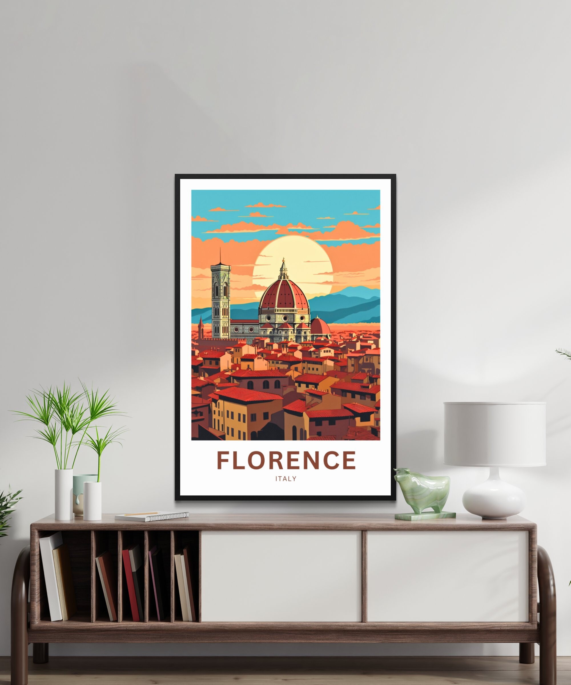 Florence Travel Print - Florence Poster, Italy Wall Art, Framed Present ...