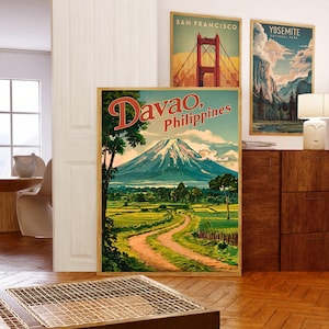 Davao Vintage Travel Poster Davao Print, Philippines Wall Art, Framed ...