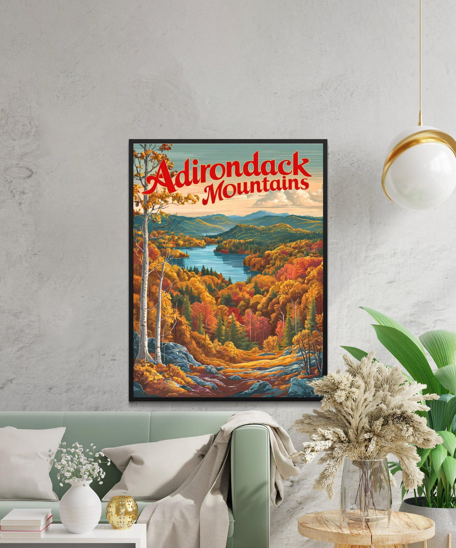 Adirondack Mountains Vintage Travel Poster - Adirondack Print, New York ...