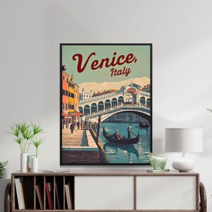 Venice Vintage Travel Poster Venice Print, Italy Wall Art, Framed ...