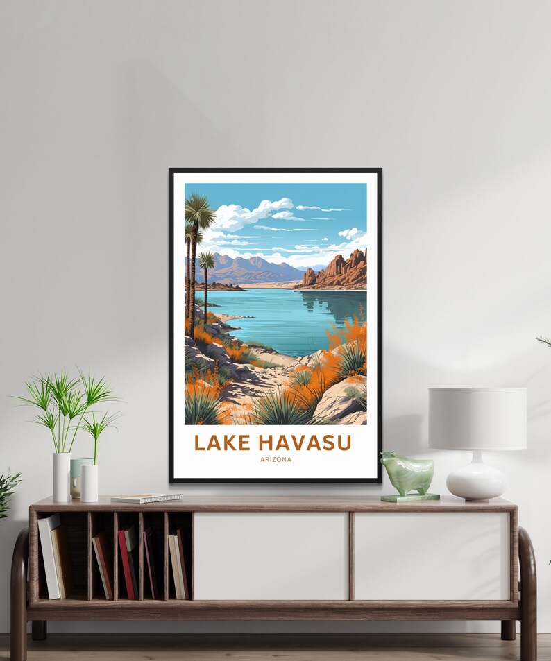 Lake Havasu Travel Print - Lake Havasu Poster, Arizona Wall Art, Framed ...