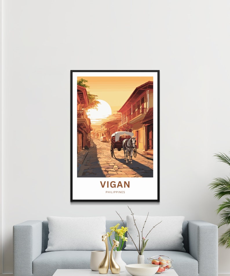 Vigan Travel Print Vigan Poster, Philippines Wall Art, Framed Present ...