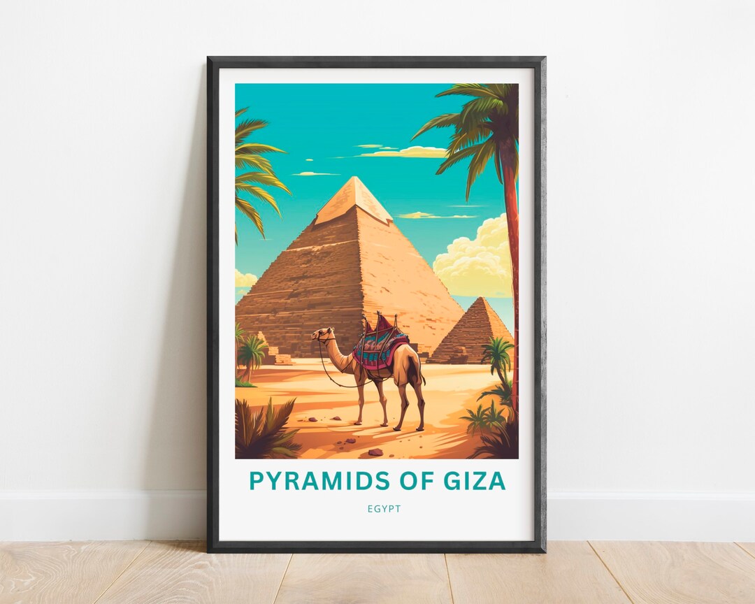 Pyramid of Giza Travel Print - Pyramid of Giza Poster, Egypt Wall Art ...