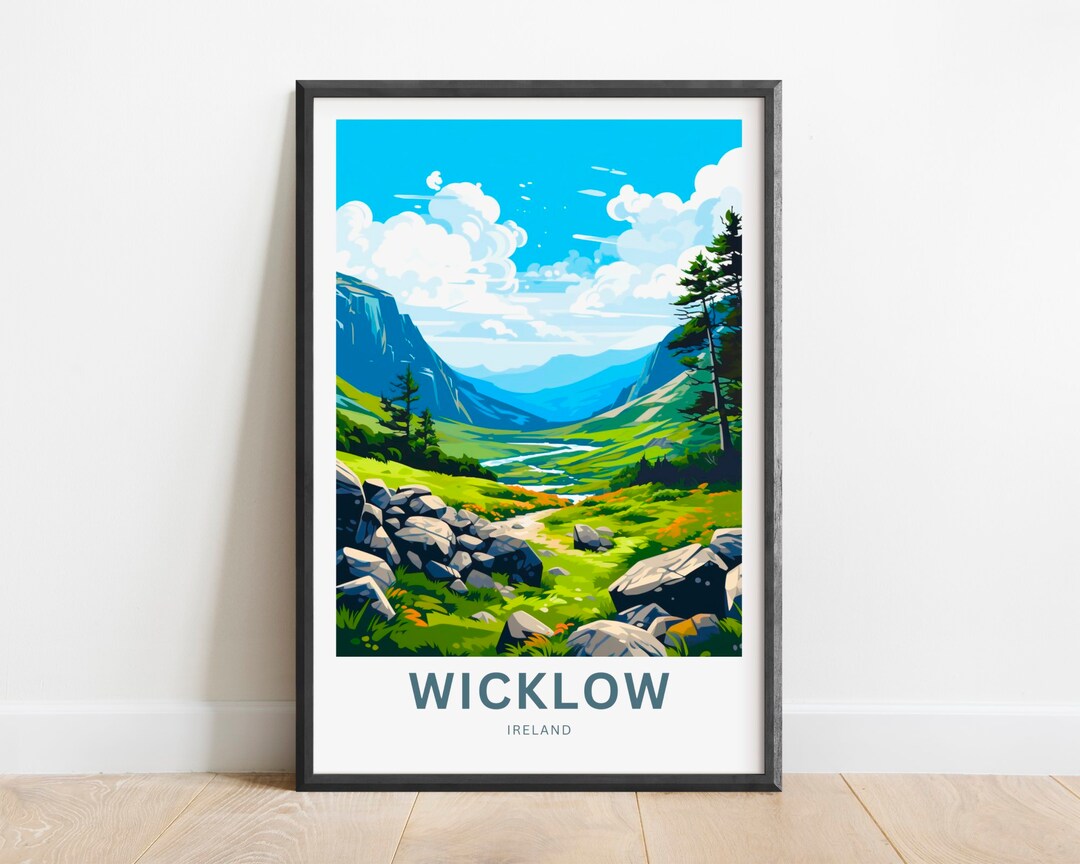 Wicklow Travel Print - Wicklow Poster, Ireland Wall Art, Framed Present ...