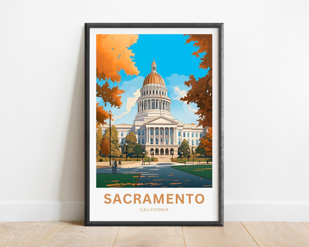 Sacramento Travel Print - Sacramento Poster, California Wall Art ...