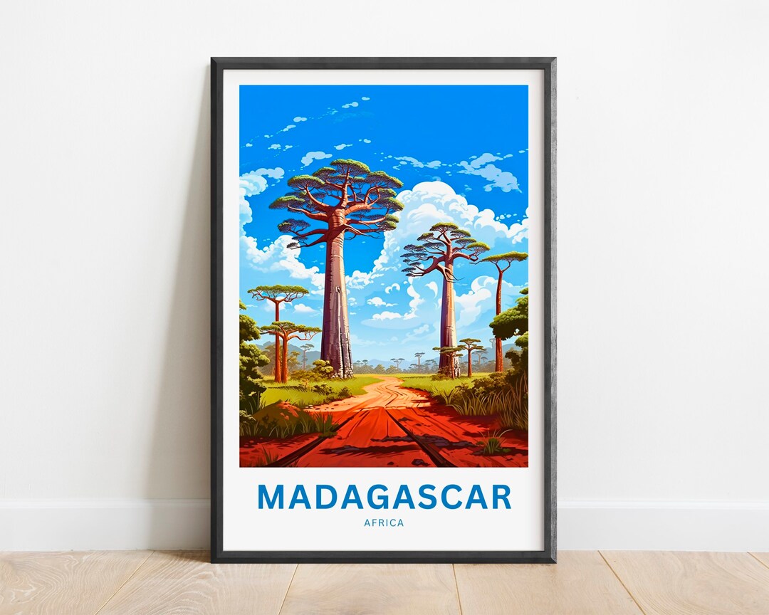 Madagascar Wall Art Print, Minimalist Travel Decor (digital Download ...