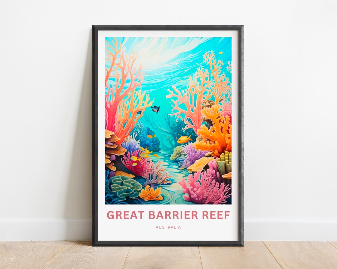 Great Barrier Reef Travel Print - Great Barrier Reef Poster, Australia ...