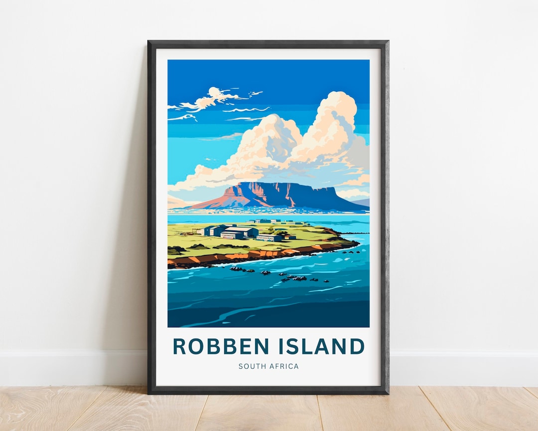 Robben Island Travel Print - Robben Island Poster, South Africa Wall ...