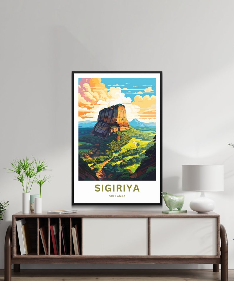 Sigiriya Travel Print Sigiriya Poster, Sri Lanka Wall Art, Framed ...