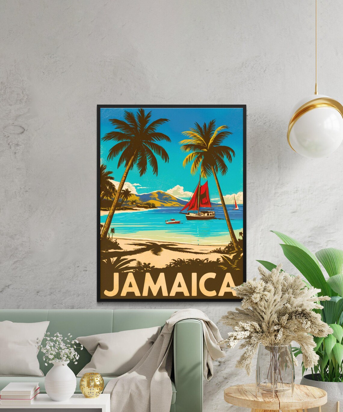 Jamaica Vintage Travel Poster - Jamaica Print, Caribbean Wall Art ...
