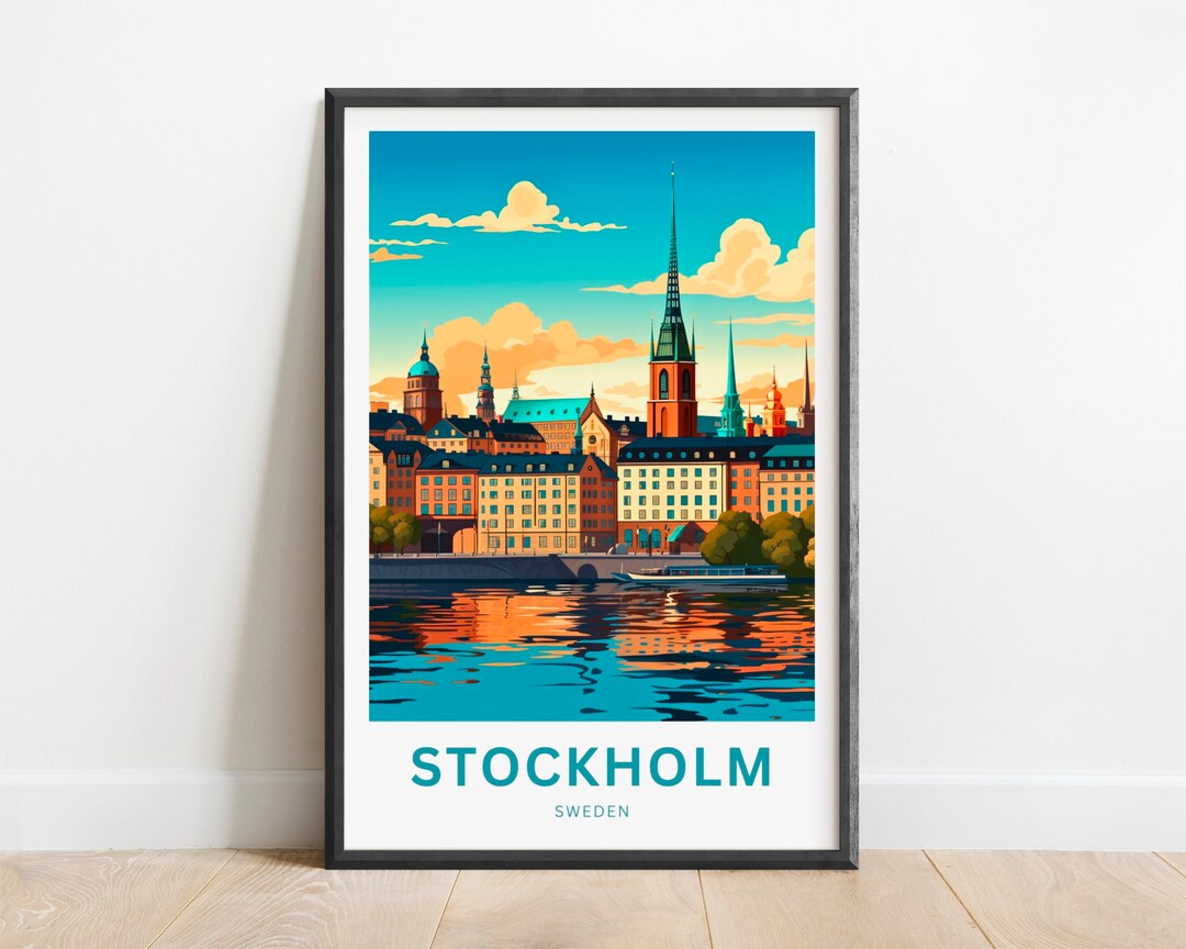 Stockholm Travel Print - Stockholm Poster, Sweden Wall Art, Framed ...
