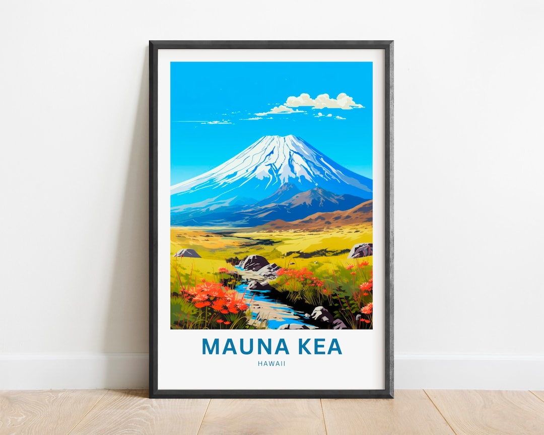 Mauna Kea Travel Print - Mauna Kea Poster, Hawaii Wall Art, Framed ...