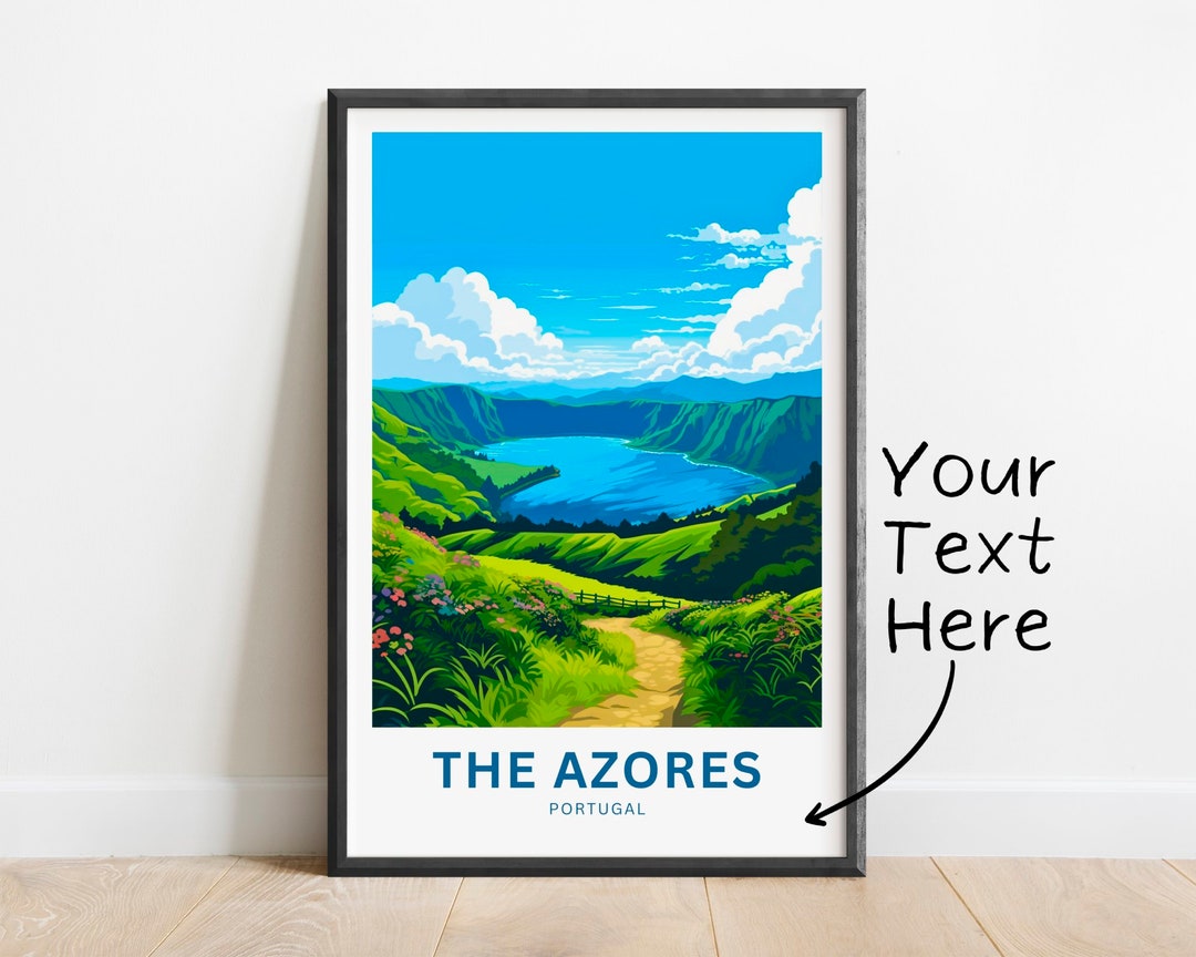 Personalized Azores Travel Print Azores Poster, Portugal Wall Art ...