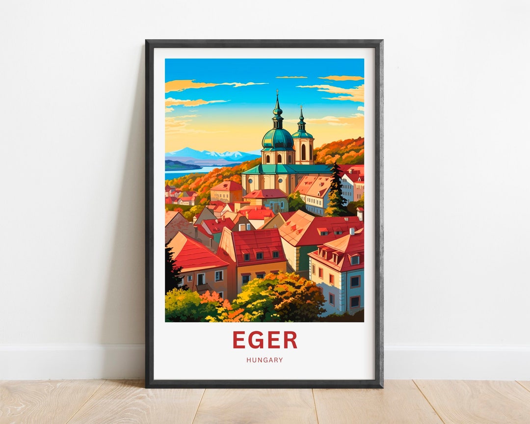 Eger Travel Print - Eger Poster, Hungary Wall Art, Framed Present, Gift ...