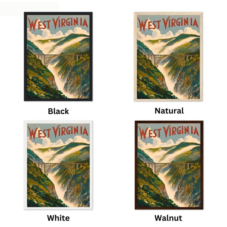 West Virginia Vintage Travel Poster - West Virginia Print, Appalachian ...