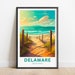 Delaware Travel Print - Delaware Poster, United States Wall Art, Framed ...