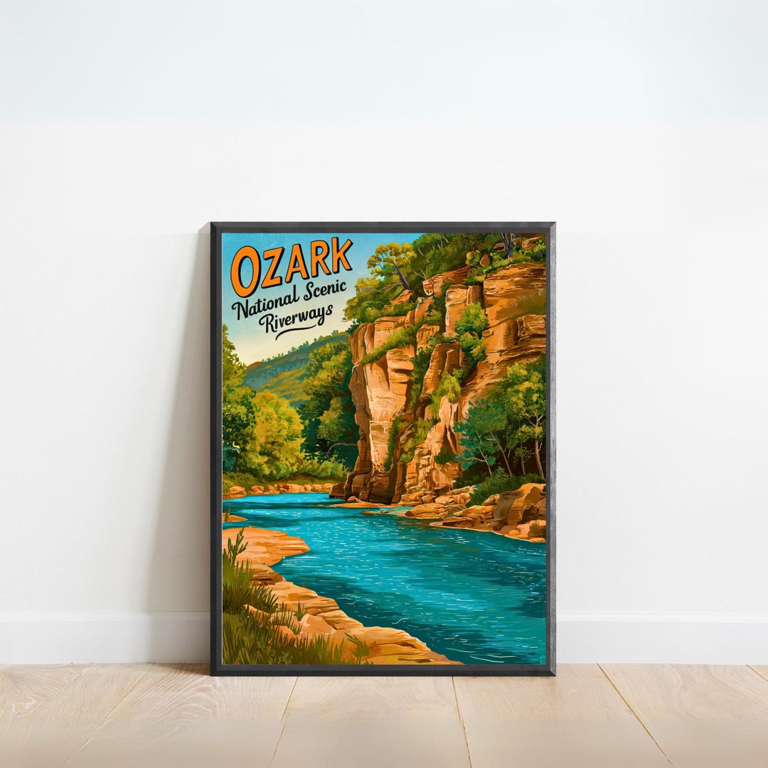 Ozark National Scenic Riverways Vintage Travel Poster - Ozark Print ...