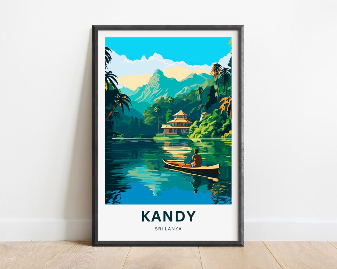 Kandy Travel Print Kandy Poster, Sri Lanka Wall Art, Framed Present ...