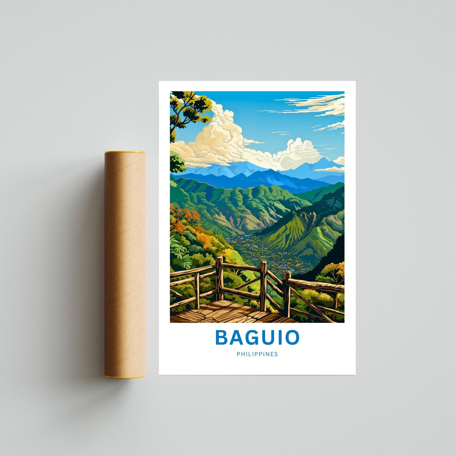 Baguio City Travel Print - Baguio Poster, Philippines Wall Art, Framed ...