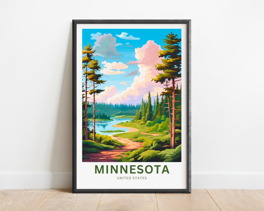 Minnesota Travel Print - Minnesota Poster, United States Wall Art ...