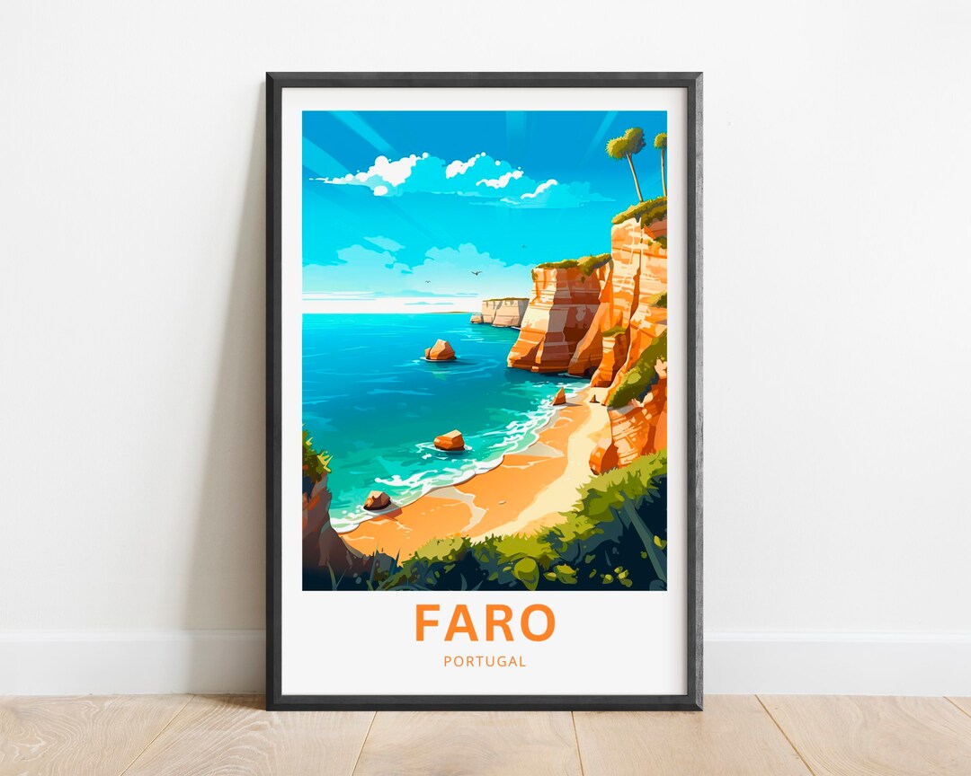 Faro Travel Print - Faro Poster, Portugal Wall Art, Framed Present ...