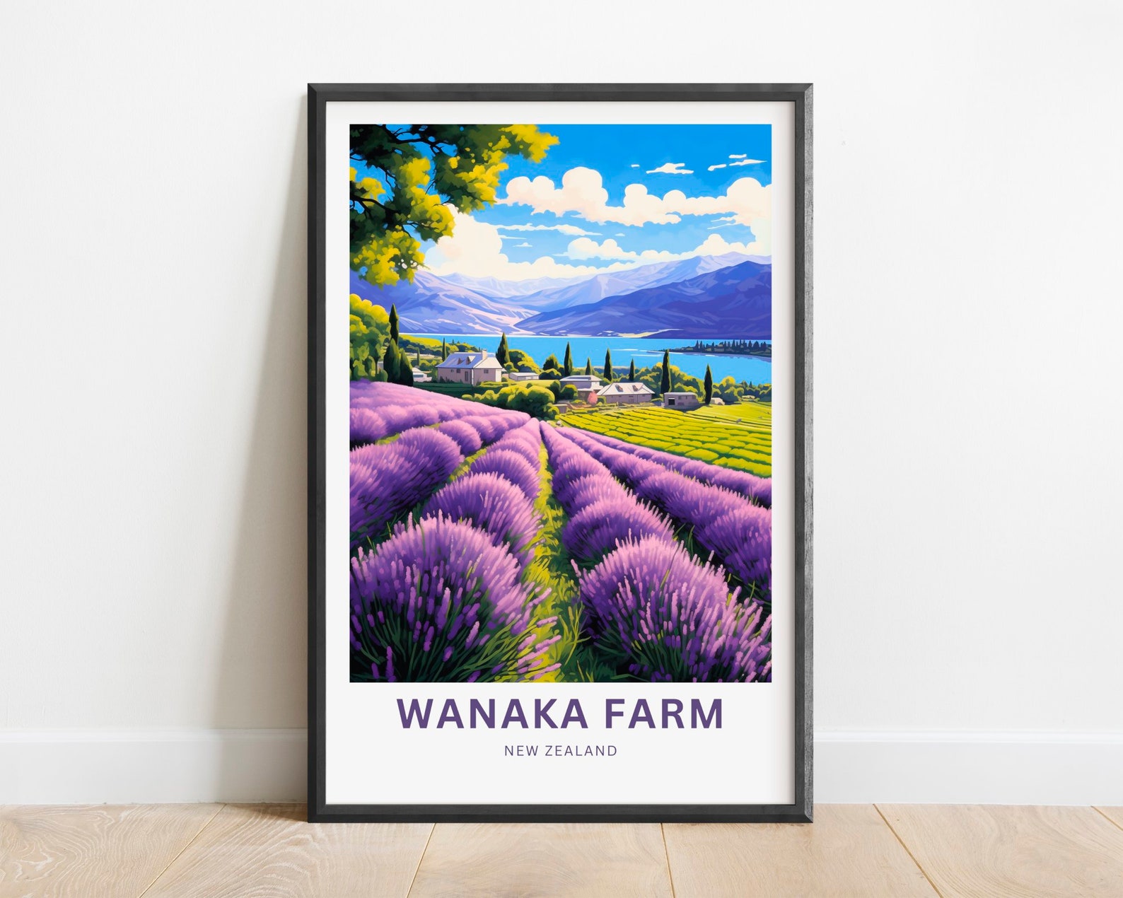 Wanaka Farm Travel Print - Wanaka Farm Poster, New Zealand Wall Art ...