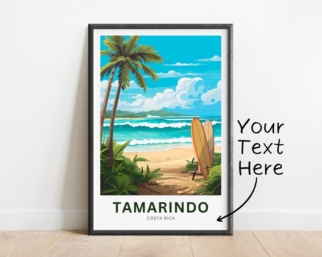 Personalized Tamarindo Travel Print - Tamarindo Poster, Costa Rica Wall ...