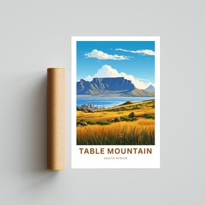 Table Mountain Print - Table Mountain Poster, South Africa Wall Art ...