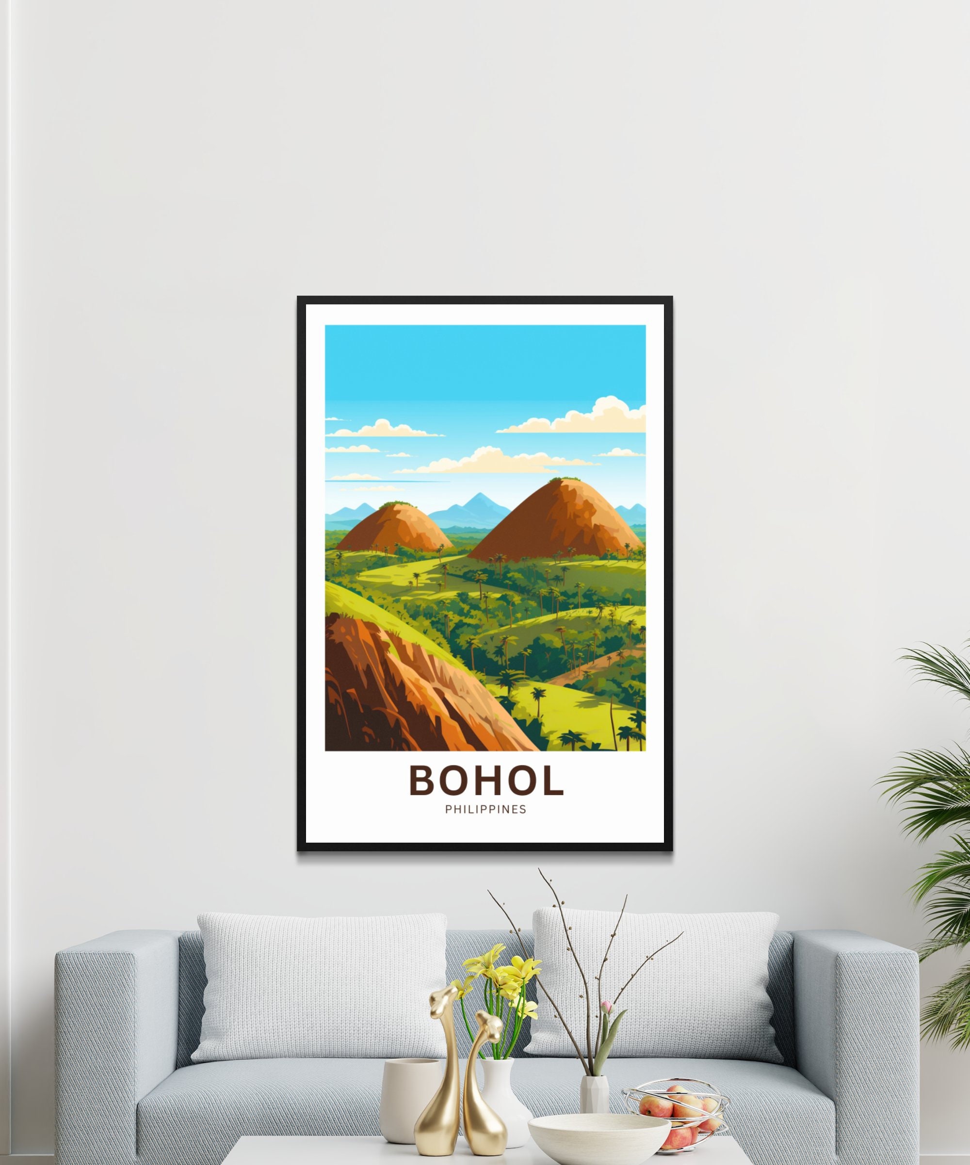 Bohol Travel Print - Bohol Poster, Philippines Wall Art, Framed Present ...