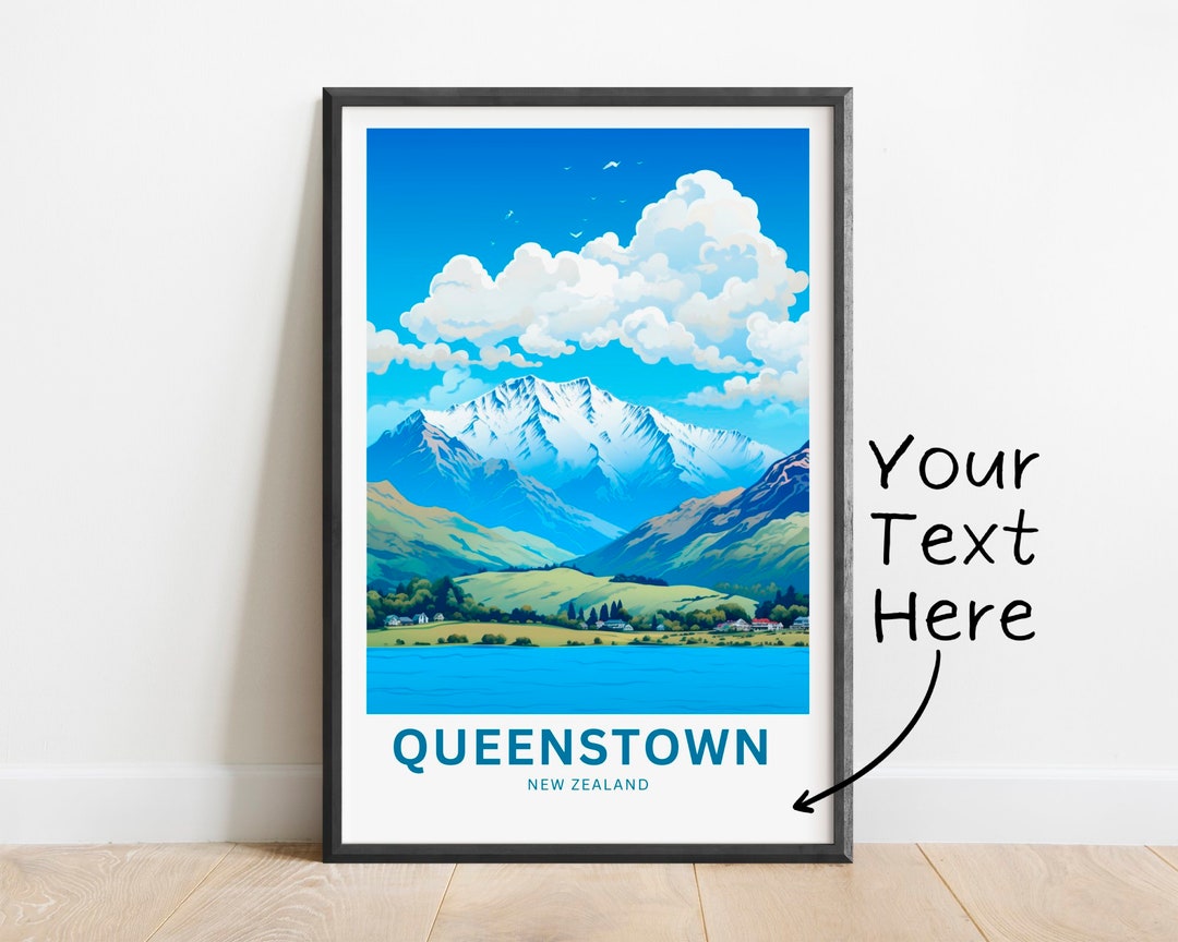 Personalised Queenstown Travel Print - Queenstown Poster, New Zealand ...