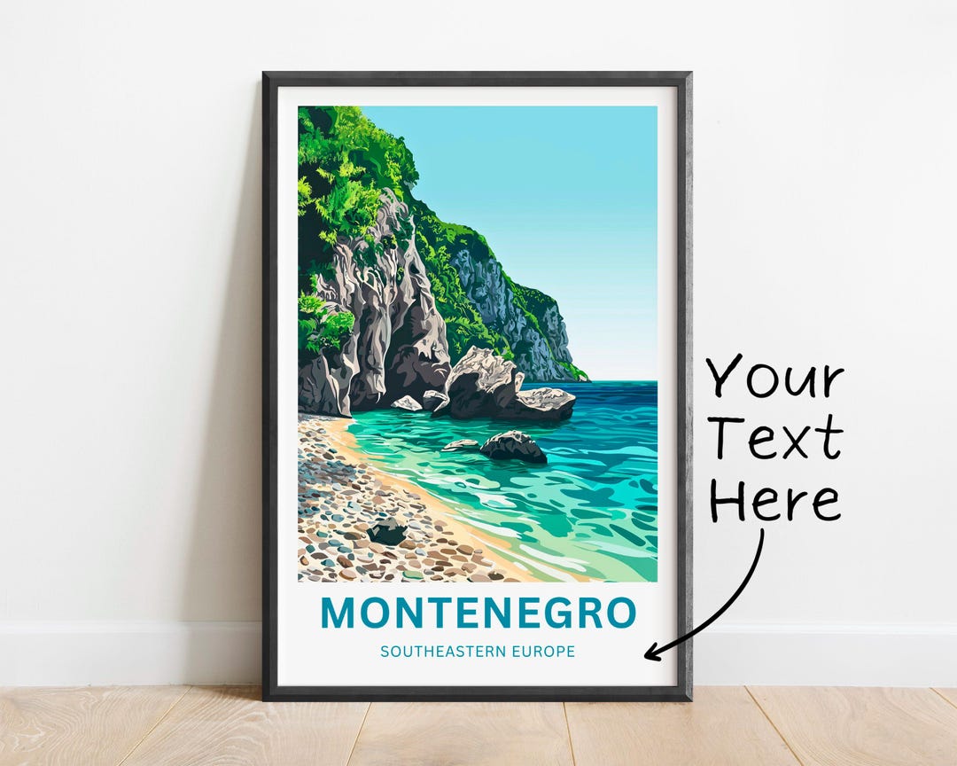 Personalized Montenegro Travel Print - Montenegro Poster, Southeastern ...