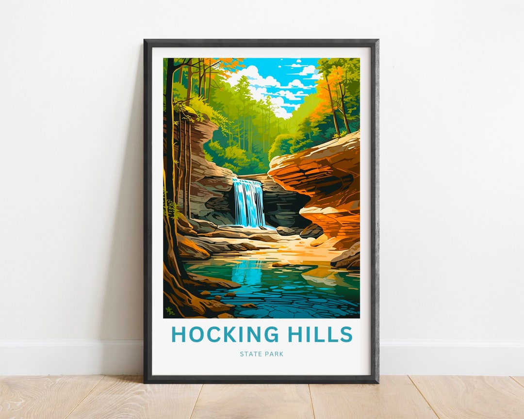 Hocking Hills Travel Print Hocking Hills State Park Poster, Florida ...