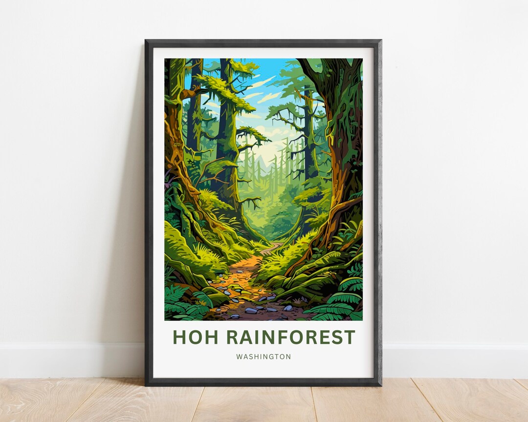 Hoh Rainforest Travel Print - Hoh Rainforest Poster, Olympic National ...