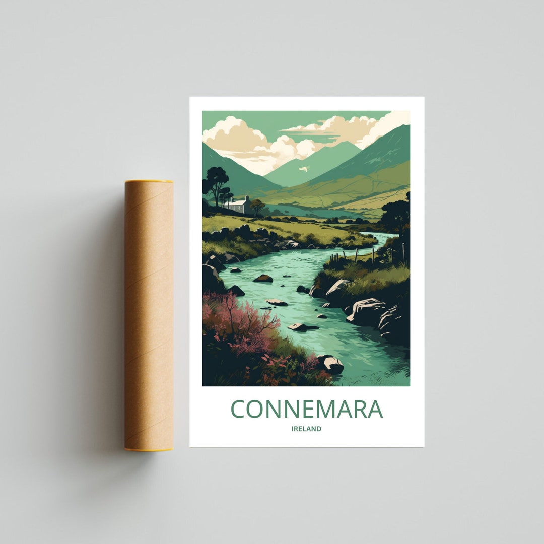 Connemara Print | Ireland Wall Art | Travel Poster | Wild Atlantic ...