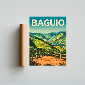 Baguio City Vintage Travel Poster Baguio City Print, Philippines Wall ...