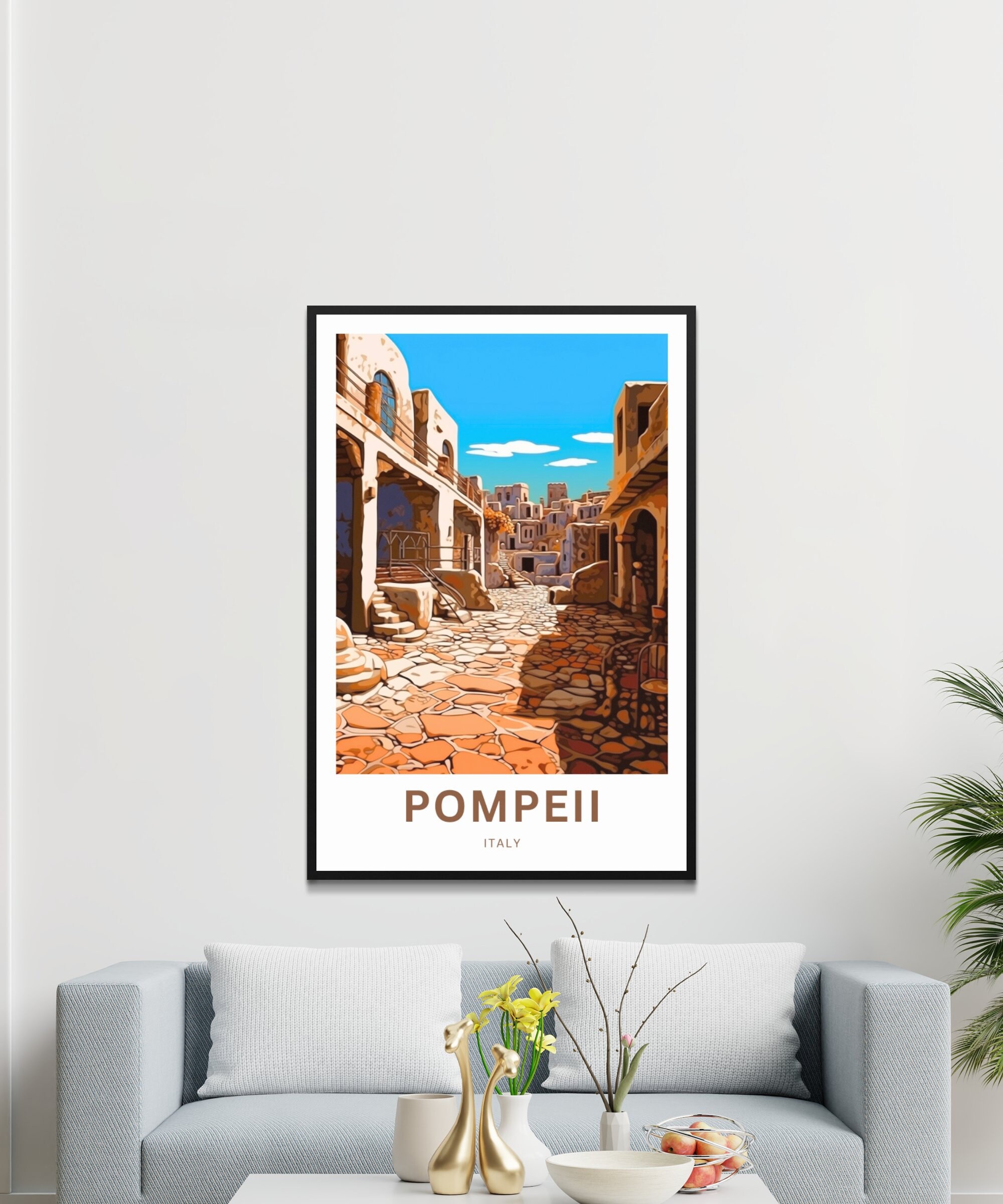 Pompeii Travel Print Pompeii Poster Italy Wall Art Framed - Etsy