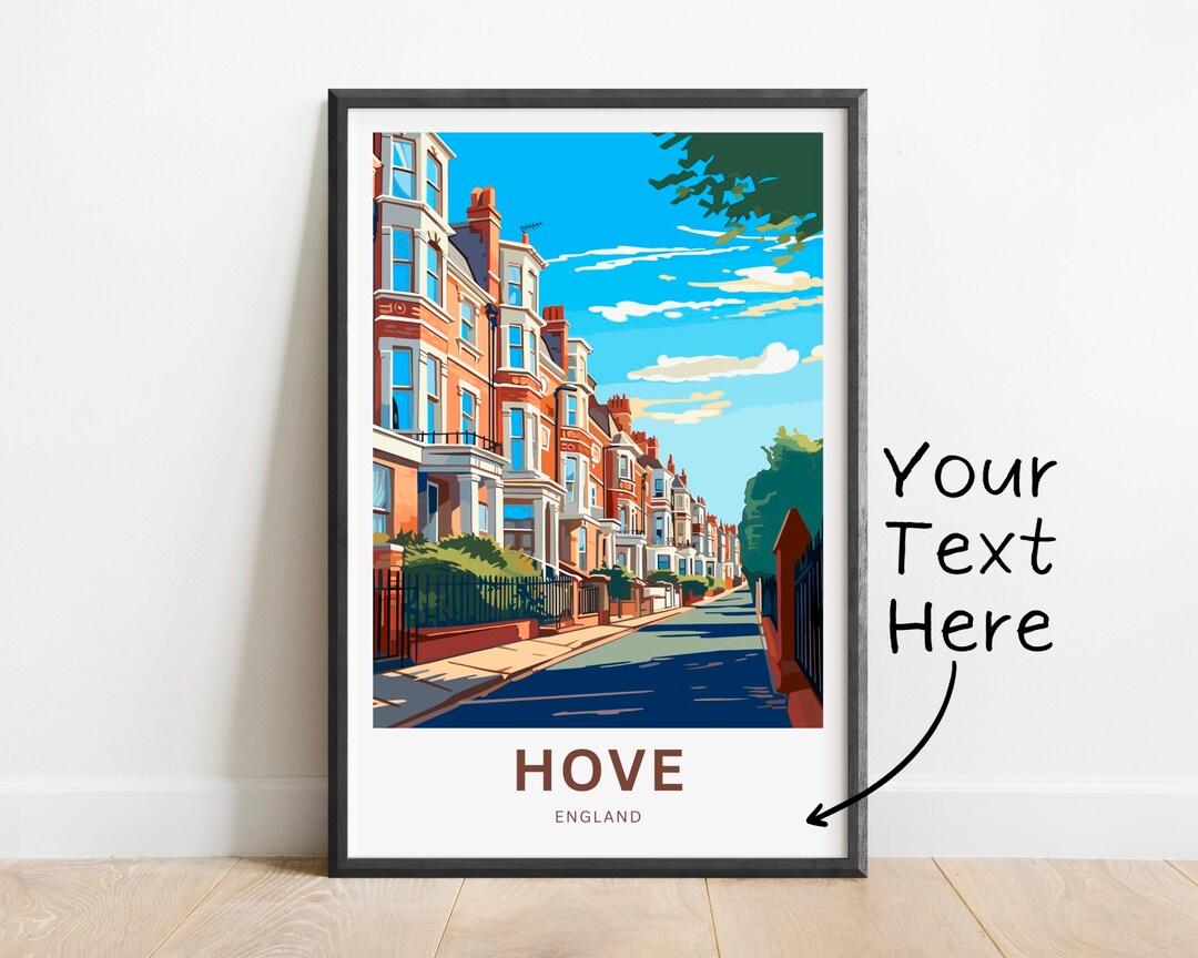 Hove Travel Print - Hove Poster, England Wall Art, Framed Present, Gift ...