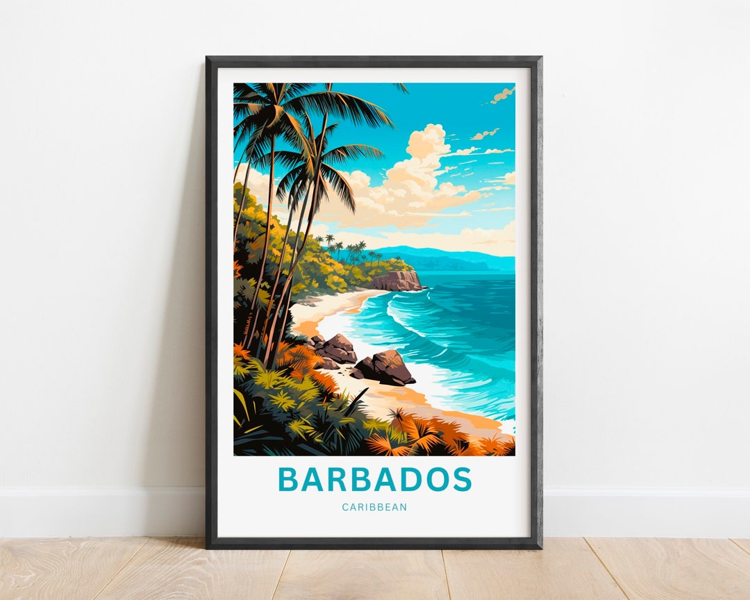 Barbados Travel Print - Barbados Poster, Caribbean Wall Art, Framed ...