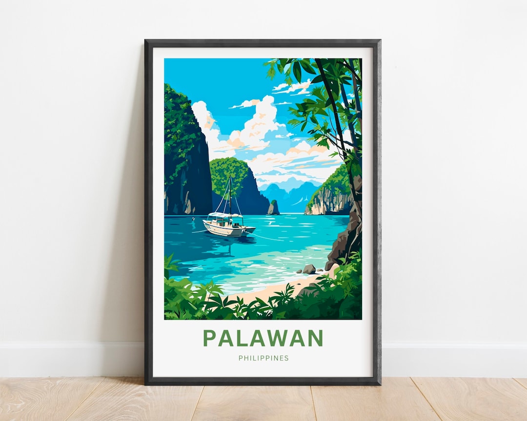 Palawan Travel Print - Palawan Poster, Philippines Wall Art, Framed ...