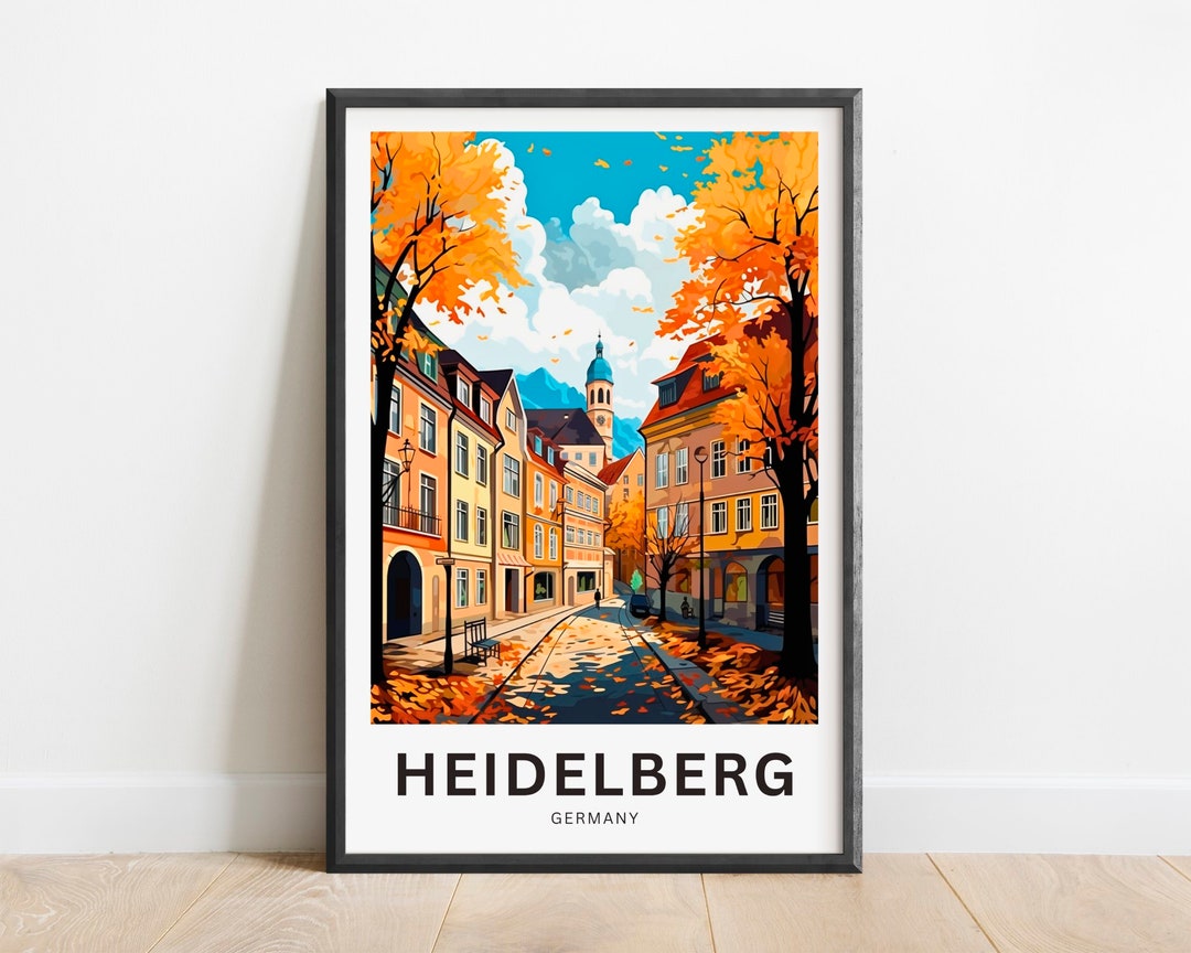 Heidelberg Travel Print - Heidelberg Poster, Germany Wall Art, Framed ...