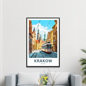 Krakow Travel Print - Krakow Poster, Poland Wall Art, Framed Present ...