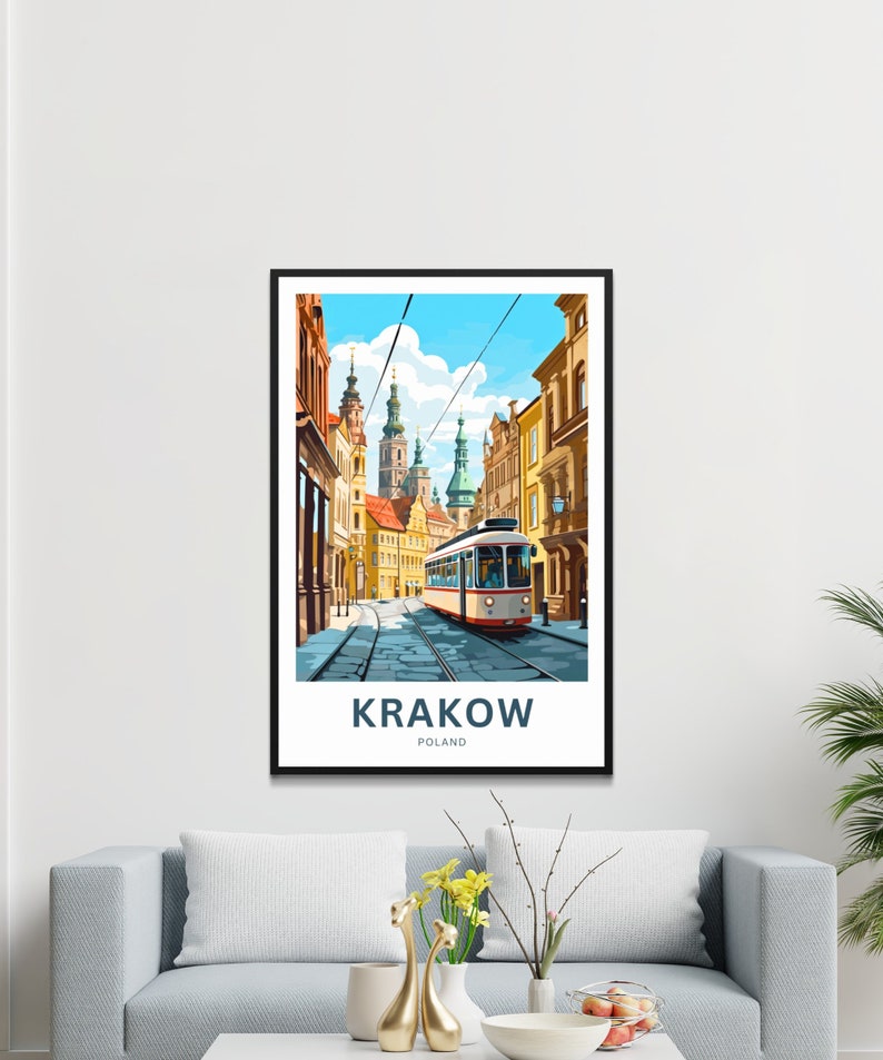 Krakow Travel Print - Krakow Poster, Poland Wall Art, Framed Present ...