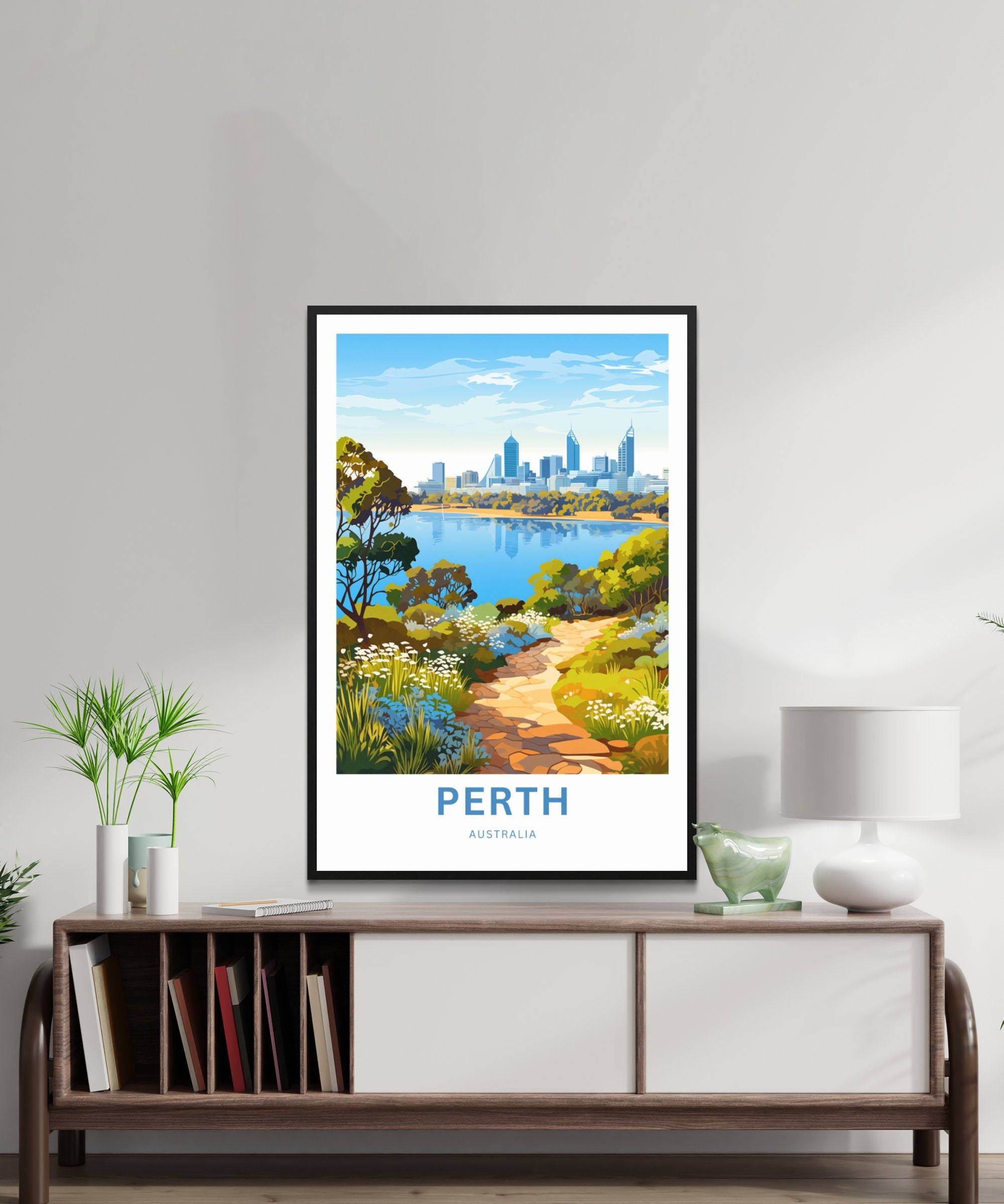 Perth Travel Print - Perth Poster, Australia Wall Art, Framed Present ...