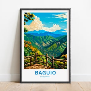 Baguio City Travel Print - Baguio Poster, Philippines Wall Art, Framed ...