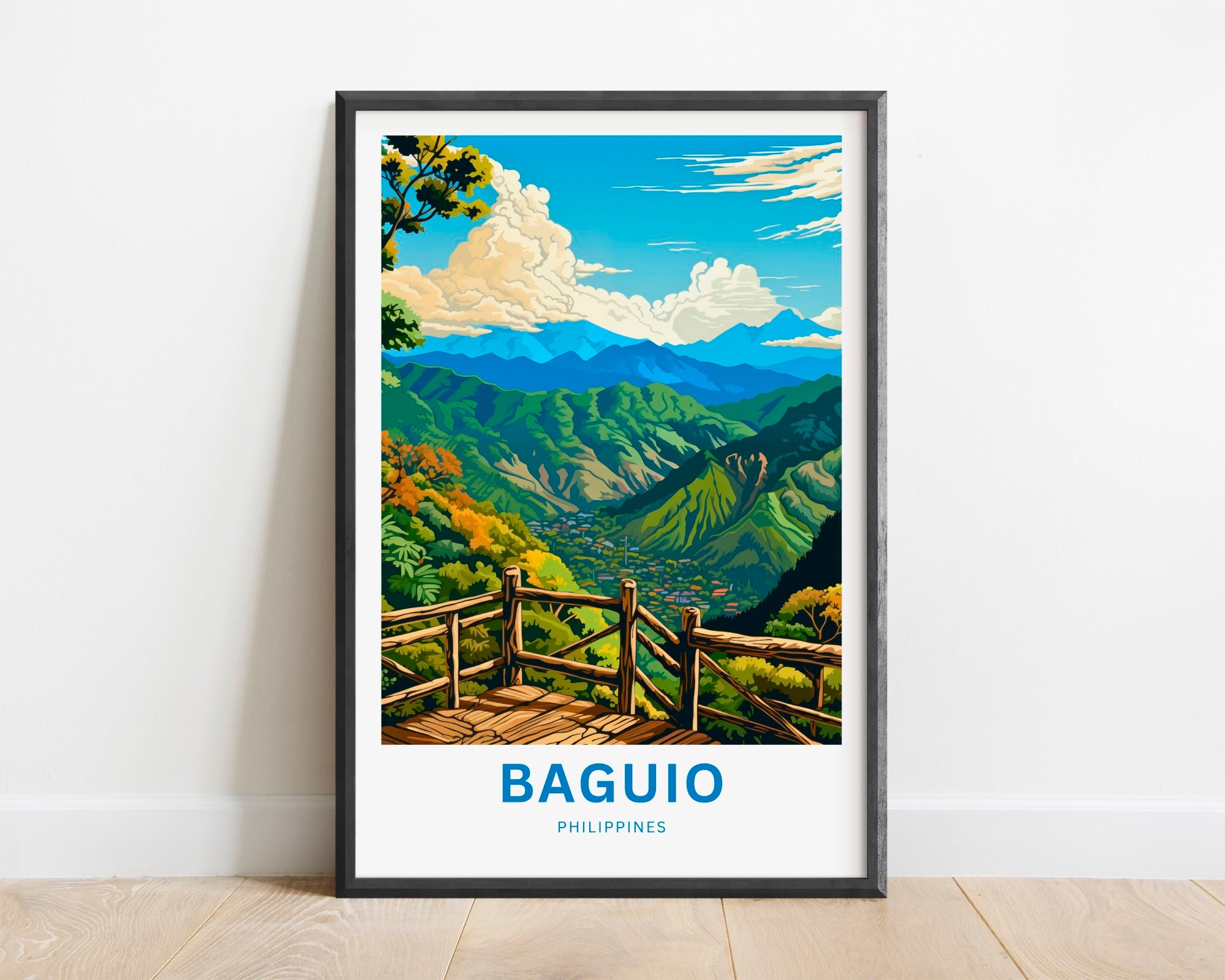Baguio City Travel Print - Baguio Poster, Philippines Wall Art, Framed ...
